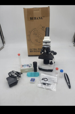 BEBANG Ultra Power Microscope 100X-2000X with Microscope Slides, OPEN ...