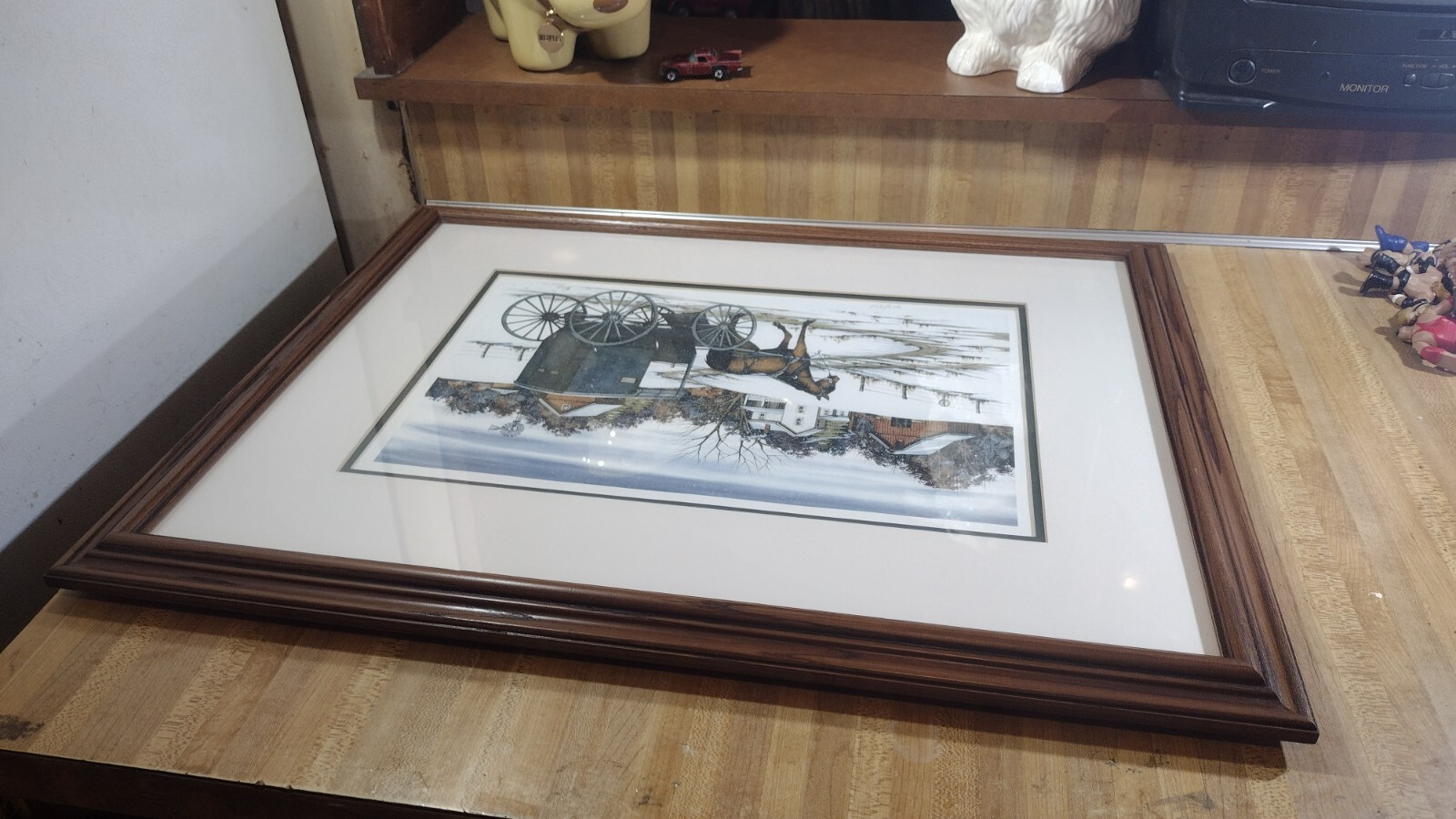 Don Fusco Amish Buggy Framed Picture,snow,farm,26x20! | eBay