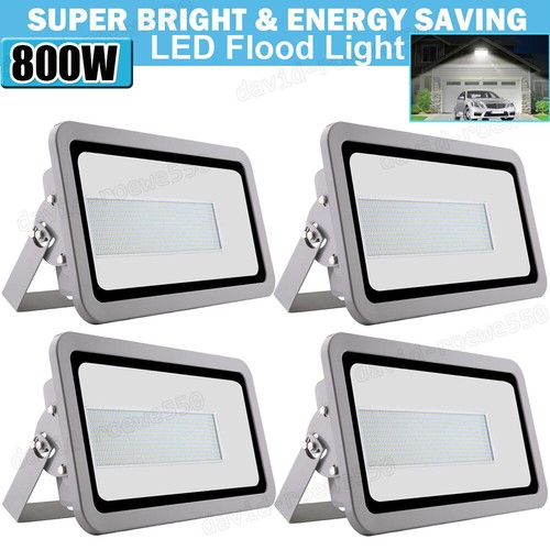 4X 800W Led Flood Light Lamp Security Outdoor Lighting Spotlights Cool ...