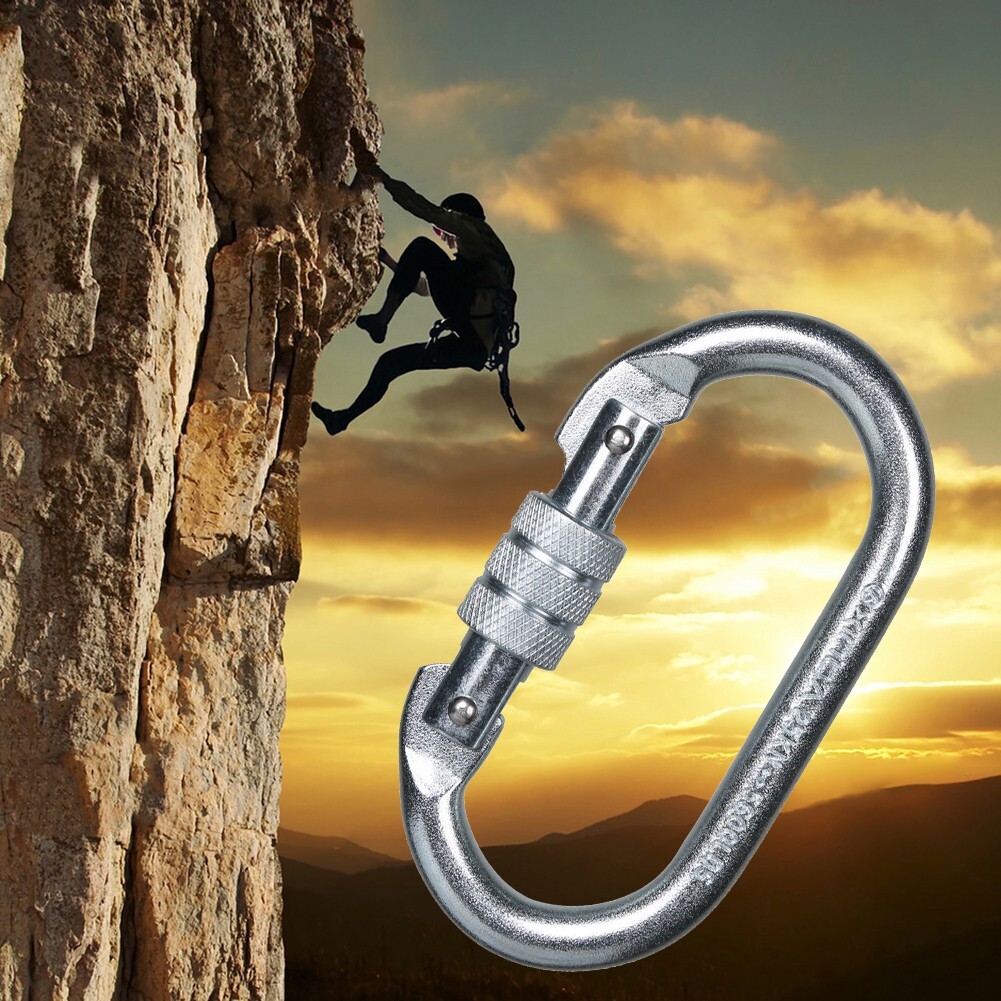Secure Screw Gate Locking Carabiner Clip Hook for Hiking and ...
