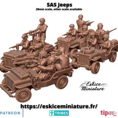 x4 SAS JEEP - 28mm- Bolt Action / Chain of Command / Wargaming | eBay UK