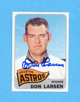 Don Larsen Houston Astros Signed 1965 Topps Card #389 Auto w B&E ...