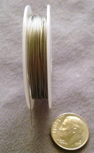 32 Ft tiger tail nylon coated stainless beading wire .015" 0.38mm 28 ga ...