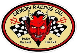 Demon Racing Oil Vintage Drag Racing sticker decal NHRA Rat Rod Street ...