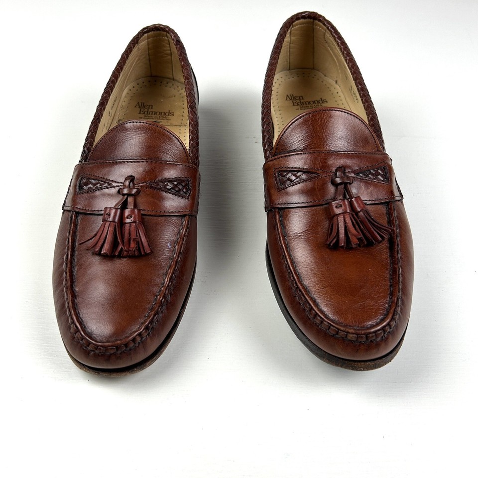 Allen Edmonds Maxfield Sz 13 B Brown Leather Loafers Dress Shoes L ...