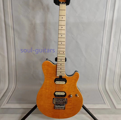 Custom Olp Electric Guitar Yellow Quilted Maple Top Maple Fretboard FR ...