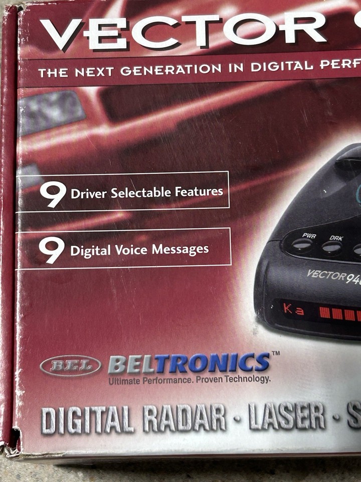 Beltronics VECTOR 940 Digital Radar Laser Safety Detector COMPLETE ...