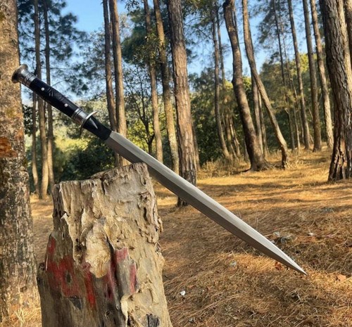 Custom Handmade Carbon Steel Blade Master Viking Sword | Camping | 28 ...