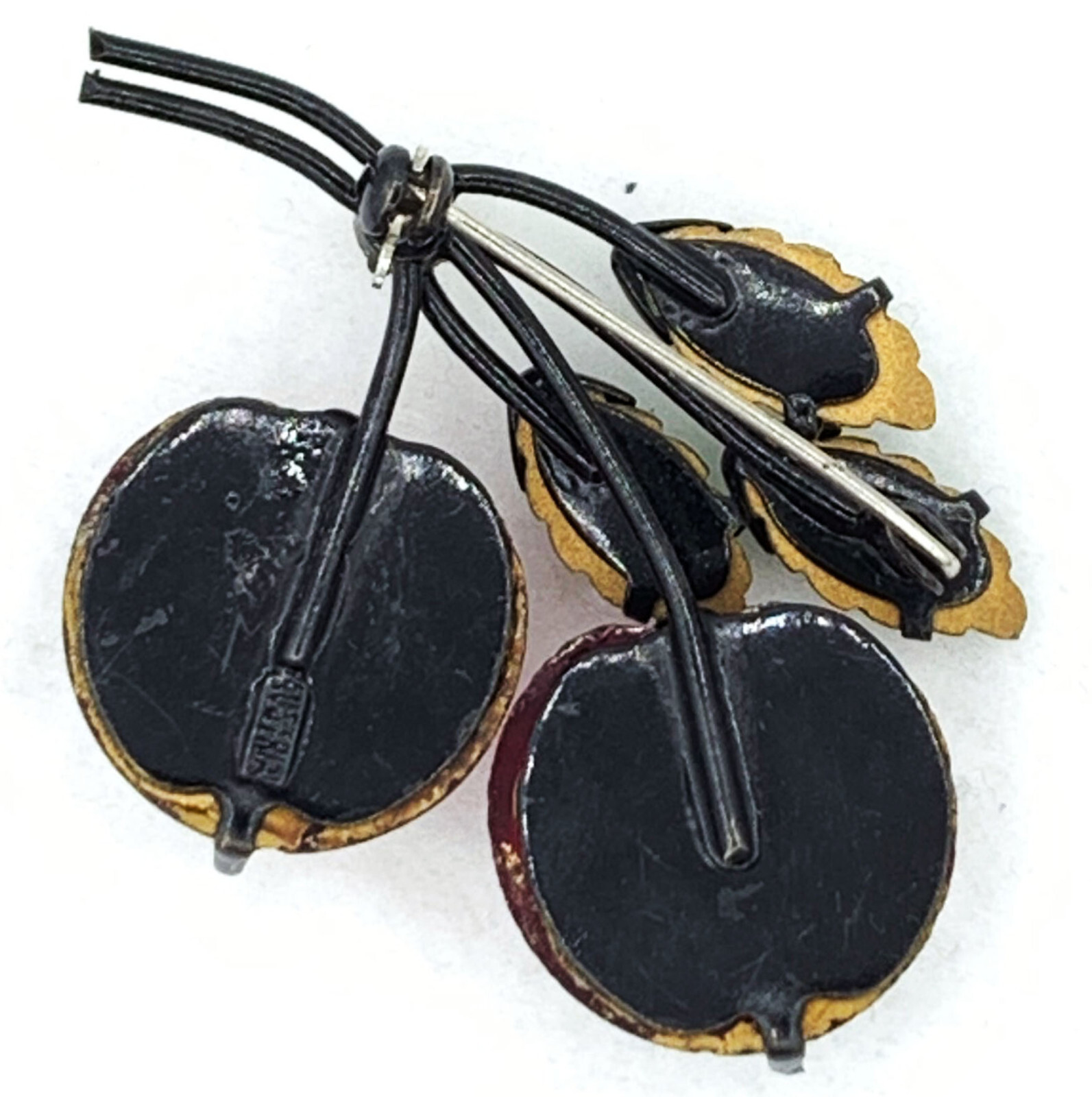 Vintage AUSTRIA Signed Glass Cherries Fruit Brooch Pin Gripoix Gift Box ...