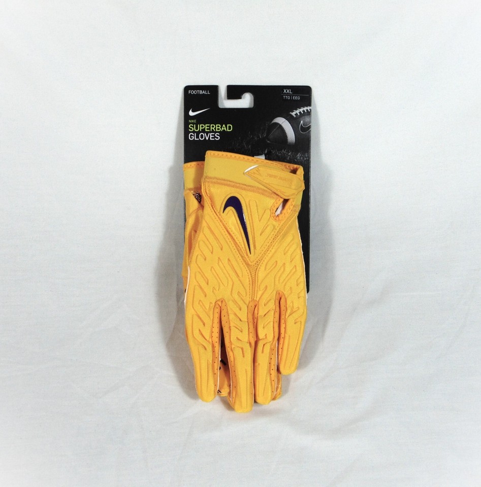 Nike Superbad 6.0 LSU Tigers Gold PE Football Gloves Sz XXL NEW FN5479 ...