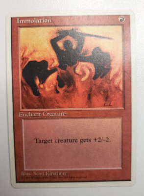 Immolation MTG Vintage 1995 Magic the Gathering Red Enchant Creature Card | eBay