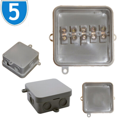 5x Outdoor IP44 Electrical Junction Box Weatherproof Garden Lighting ...