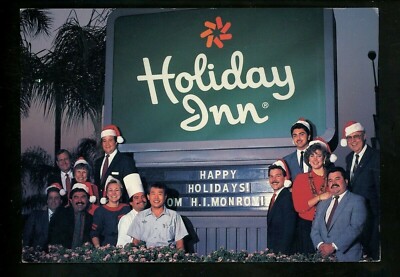 Holiday Inn Motel Hotel Postcard California CA Monrovia Christmas ...