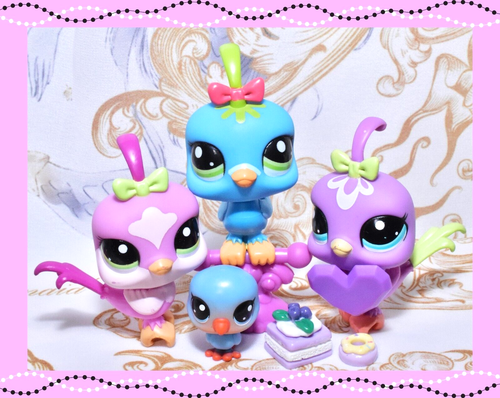 Authentic Littlest Pet Shop LPS Quail Bird Family Triplets 2071 2639 G7 ...