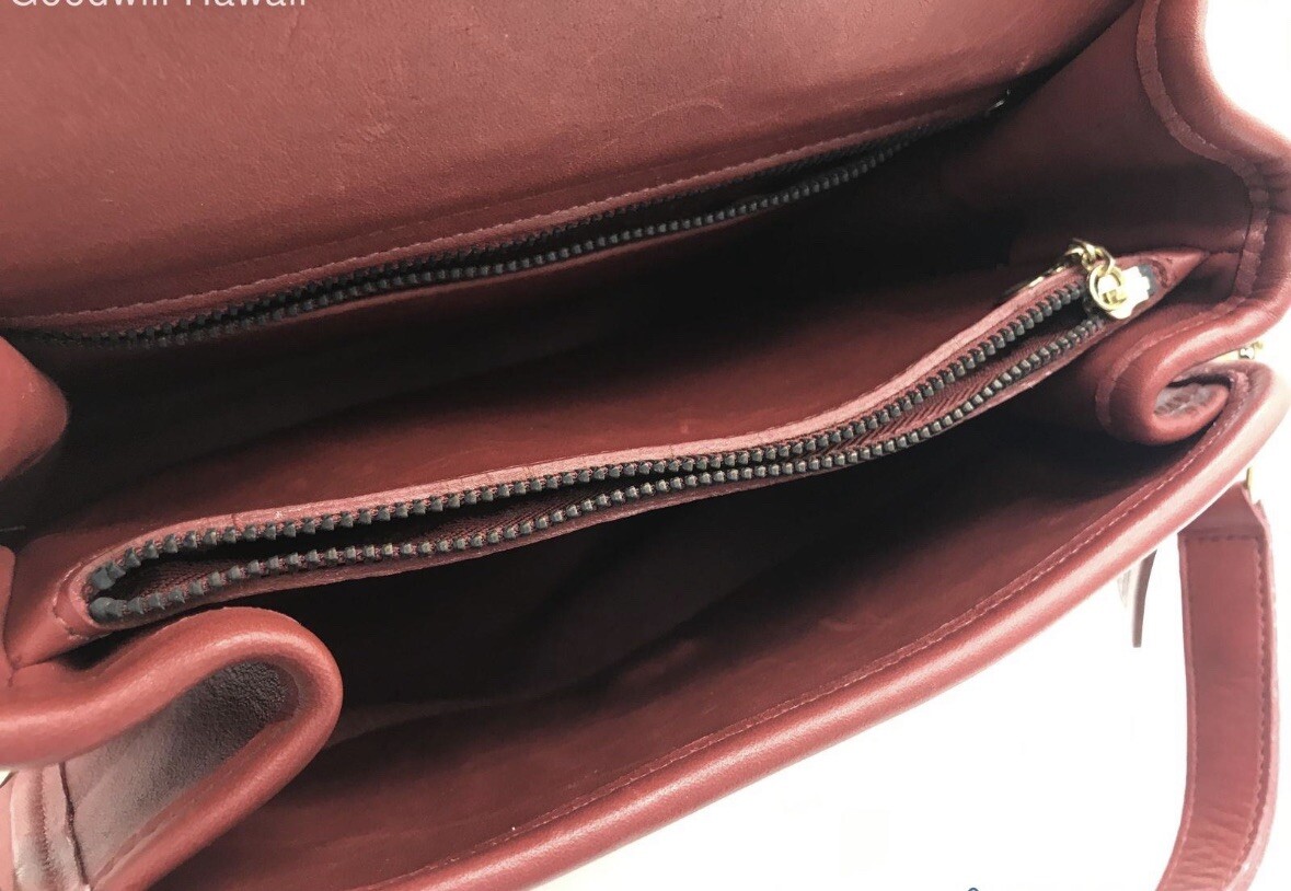 Vintage Coach Manor Red Leather Top Handle Crossbody … - Gem