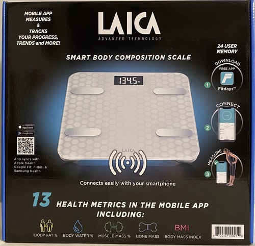 Laica Smart Body Composition Digital Bath Scale Connects To Smartphone ...