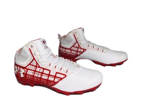 Size 15 - Under Armour Banshee MC Mid White Red for sale online | eBay