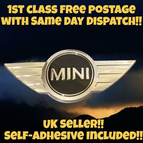 Mini Badge Logo Front Bonnet Chrome Hood Metal Sticker Emblem Cooper ...