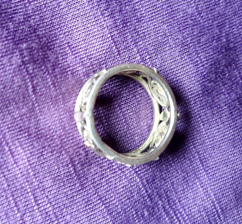 ROBIN "THE HAMMER" LUDWIG CUSTOM-DESIGNED VINT WEDDING RING ROSES WHITE ...