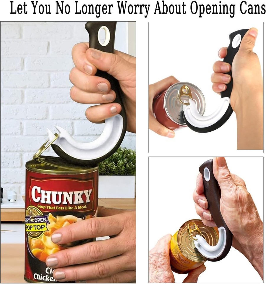 1x Pull Tab Can Opener Ergonomic Pop Top Can Opener Tool J Shape Handy ...