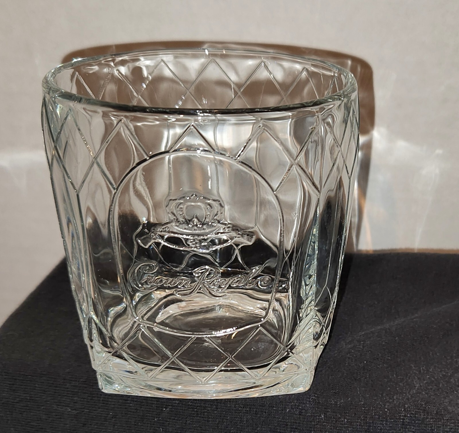 Crown Royal Cathedral Clear Square Base Low Ball Rocks Glasses. Set of ...