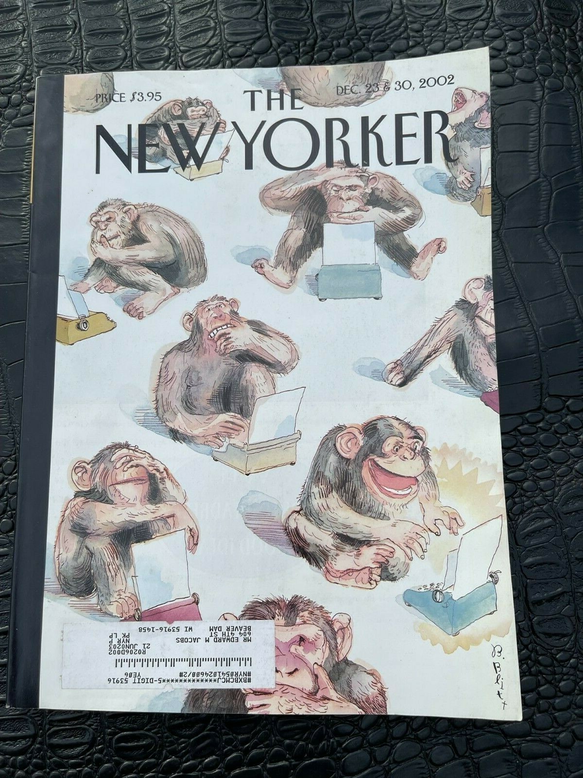 DECEMBER 23/30 2002 - THE NEW YORKER magazine - CHIMPANZEE typing | eBay