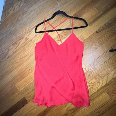 Red Flowy Silky Tank Top With A Scoop Back | eBay