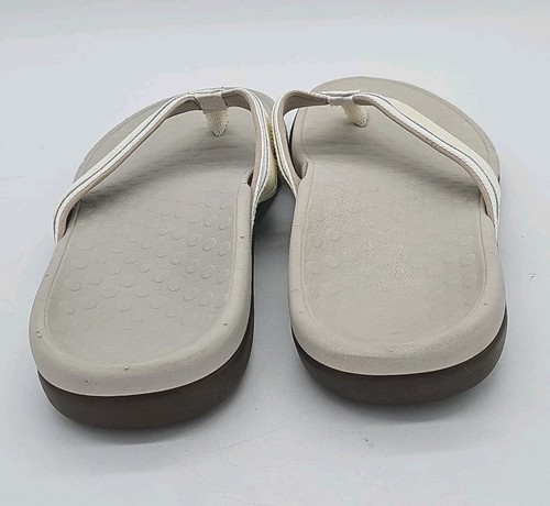 Vionic Flip Flop Sandals Women's 7 White Patent Leather Rubber Sole EUC ...