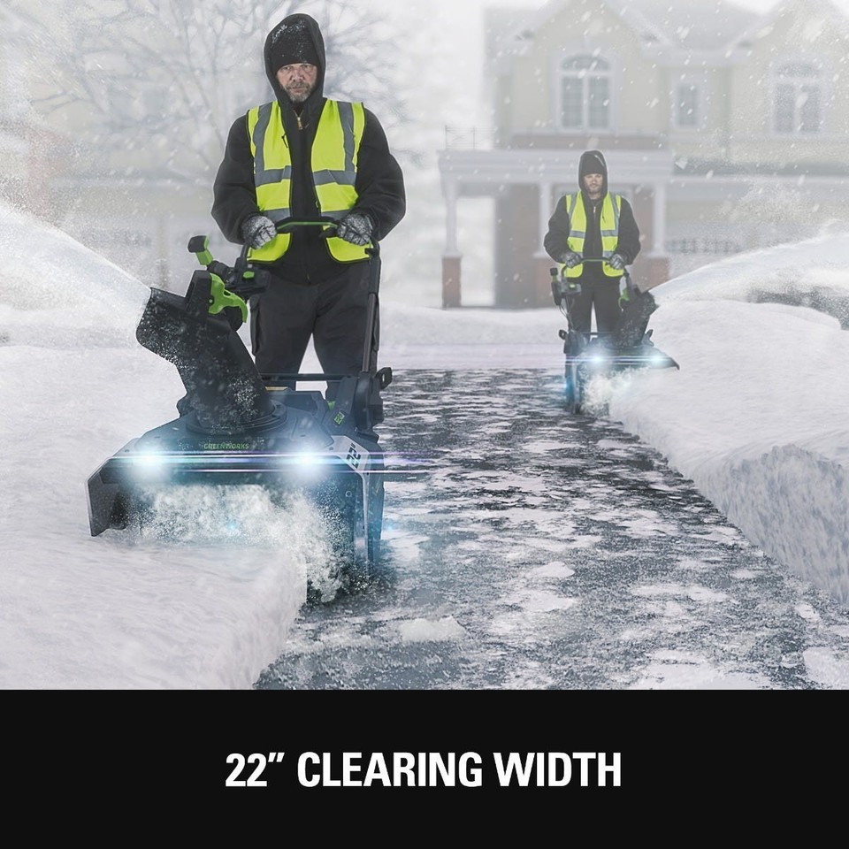 Greenworks 82V 22 inch Snow Blower with 5Ah Battery and Rapid Charger ...