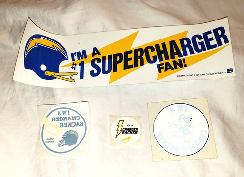 Vintage San Diego Chargers Fan Club Decal Window Bumper Sticker ...