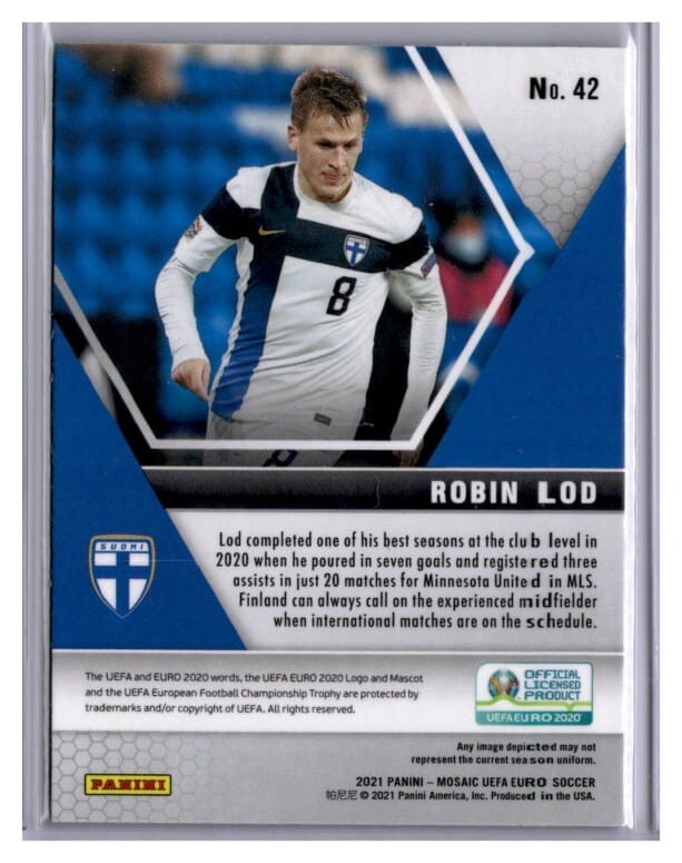 Robin Lod 2021 Panini Mosaic UEFA Euro 2020 Soccer Card #42 Finland ...