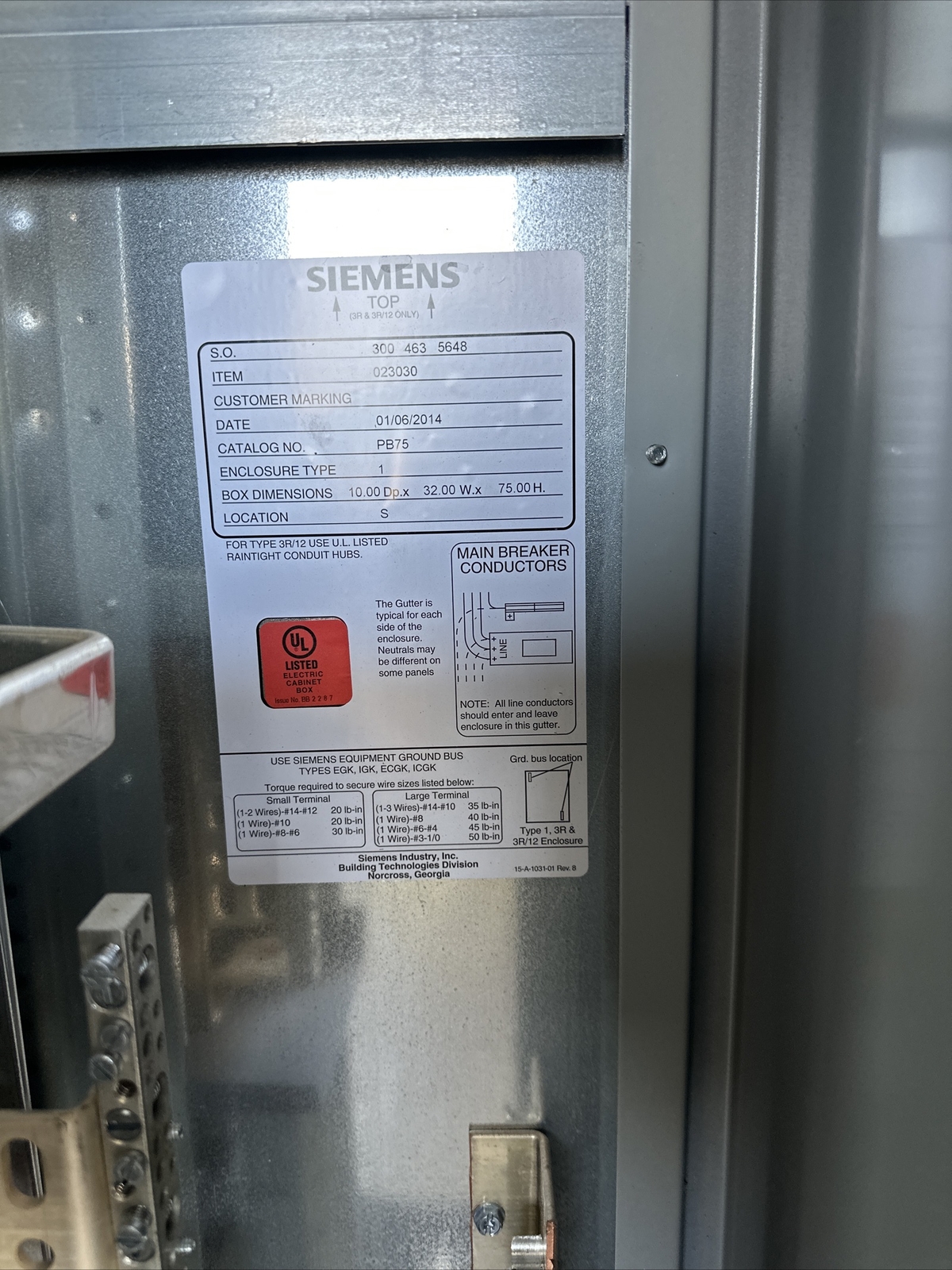 Siemens 400 Amp 208/120 3 Phase Breaker Panel MDP W/ Breakers 42 ...