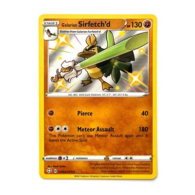 Pokemon SHINY SIRFETCH’D SV64/SV122 - Shining Fates - RARE HOLO - MINT ...