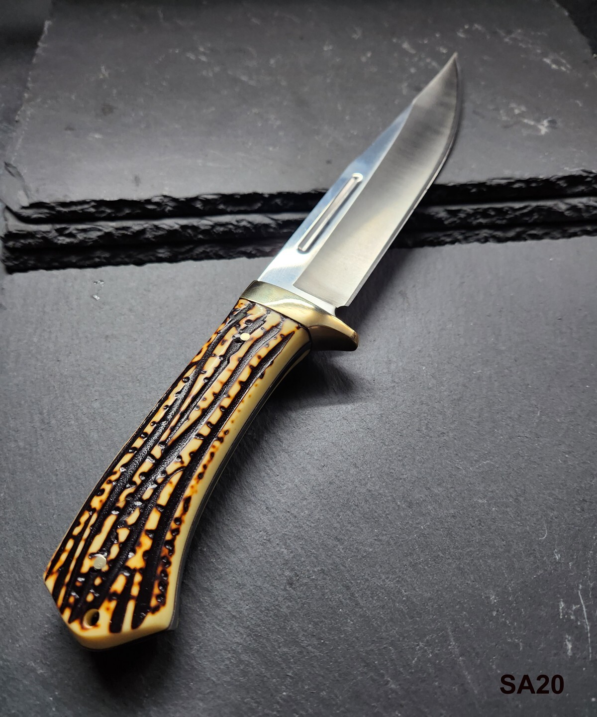 KaSul®|XL Survivor Messer 30cm HORN SA20 Design Jagdmesser Bowie Knife ...