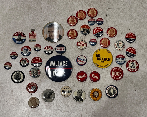 Lot of 40 VTG Political Buttons / Pins | eBay
