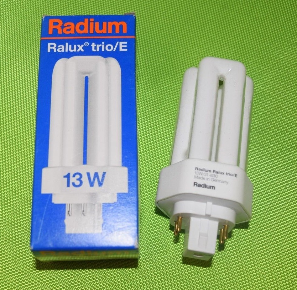 Radium Ralux trio/E Kompaktleuchtstofflampe 13W 830 GX24q-1 4Pin ...