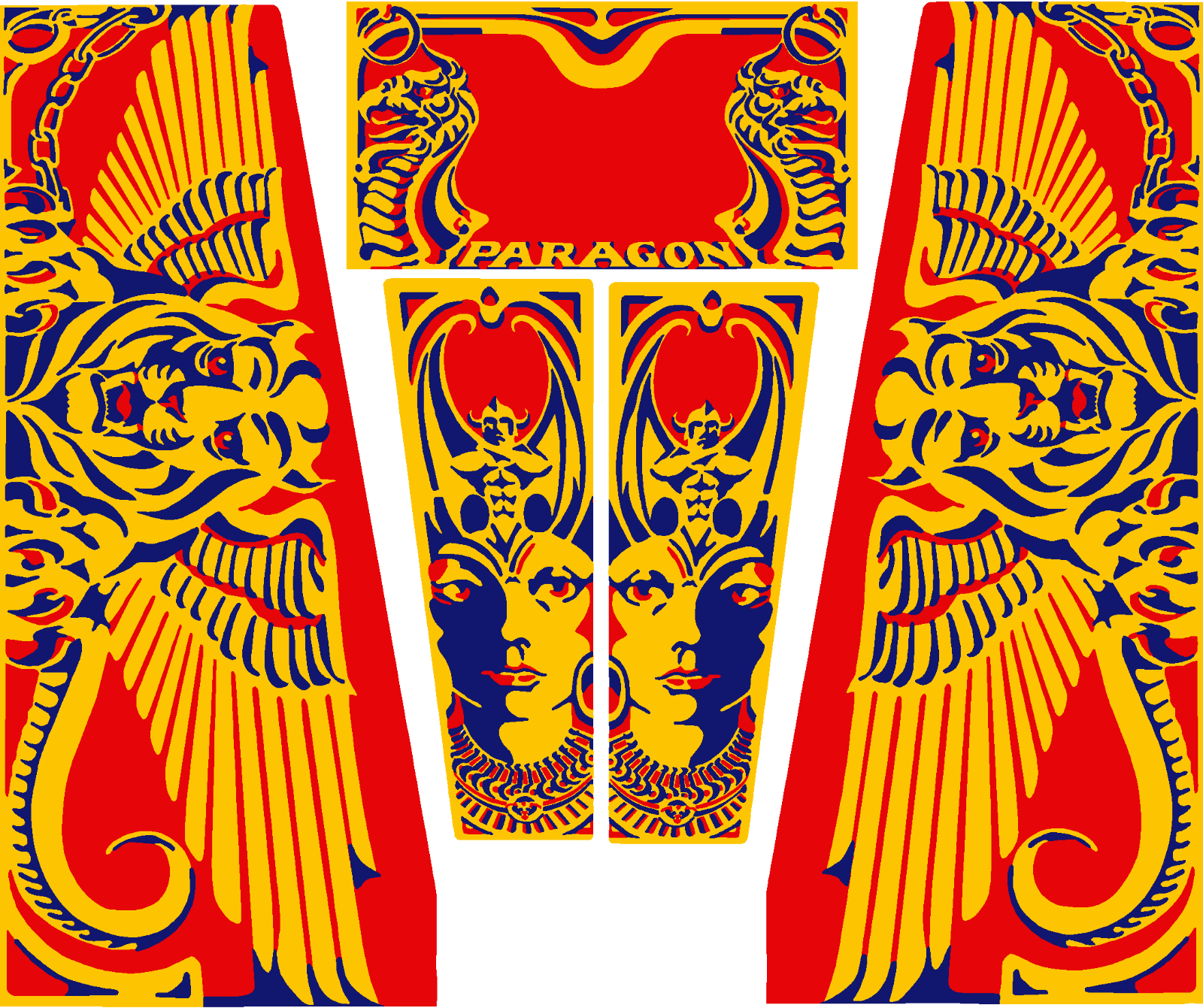 Bally Paragon Pinball Machine CABINET Decal Set | eBay