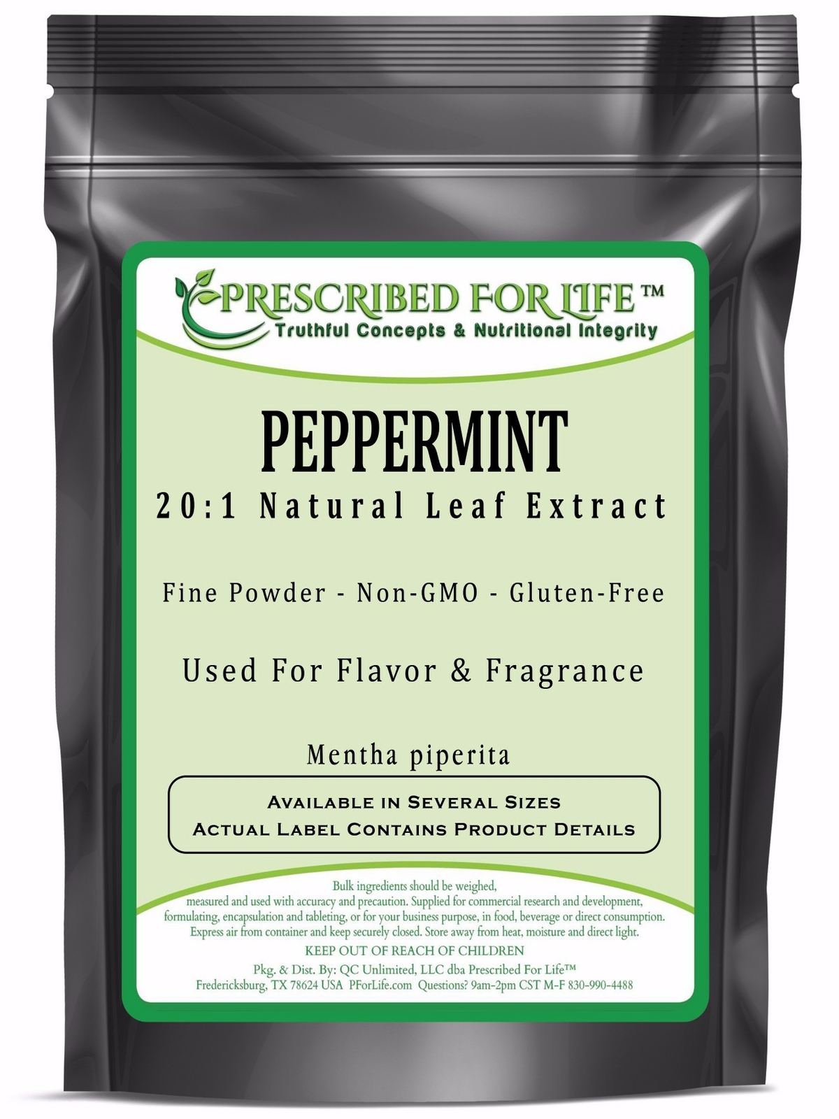 Peppermint - 20:1 Natural Leaf Powder Extract (Mentha piperita), 1 kg ...