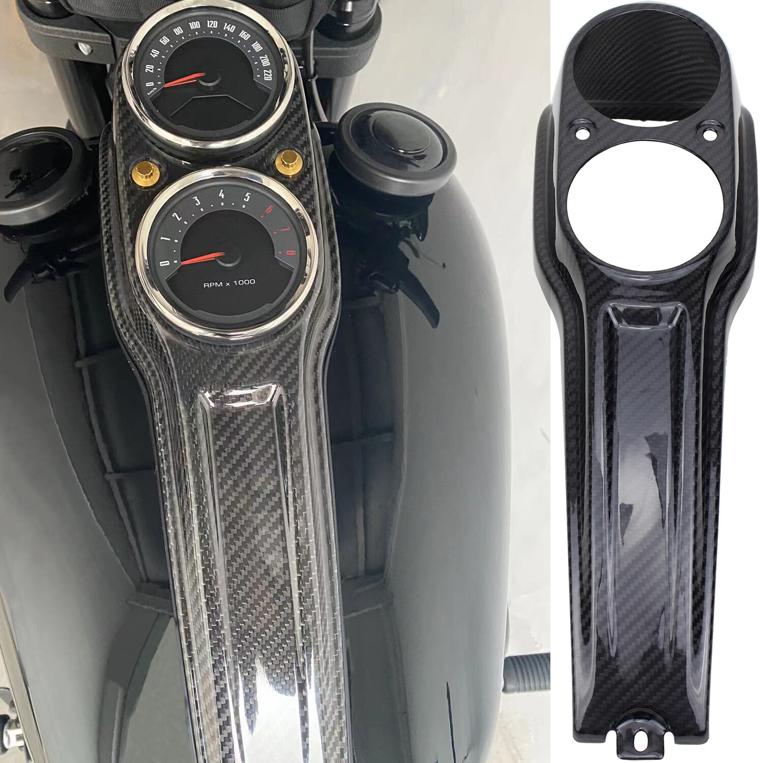 2018+ Harley Low Rider FXLR Low Rider S FXLRS Carbon Fiber Dash Panel ...