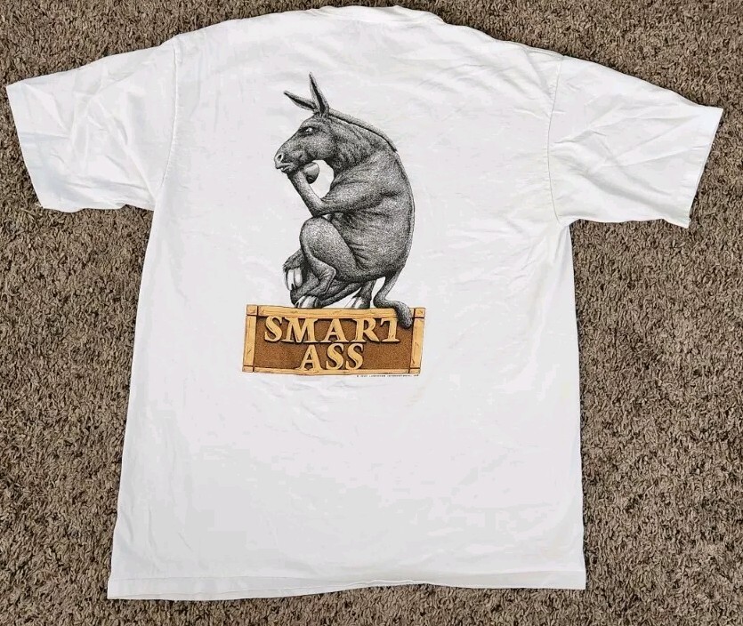 VINTAGE RARE 1997 LIFEFORMS SMART ASS T SHIRT SIZE L - Gem