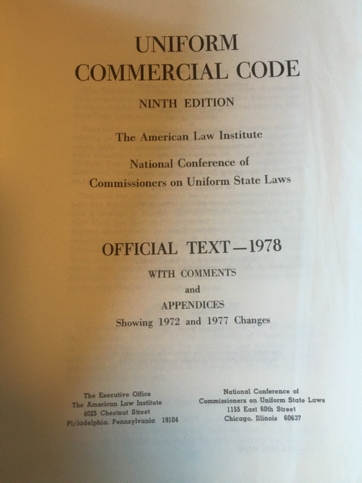 Uniform Commercial Code - UCC - 1978 9th edition book | eBay