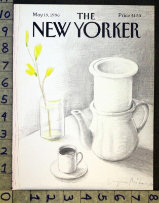 1986 HOUSEHOLD DECOR KITCHEN COFFEE EUGEN MIHAESCU ART NEW YORKER COVER ...