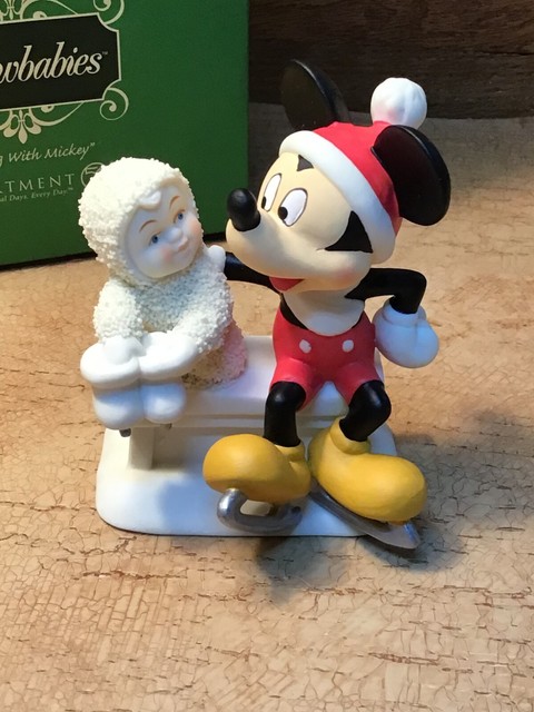 Dept. 56 Disney Snowbabies 2006 Skating With Mickey Showcase Figurine ...