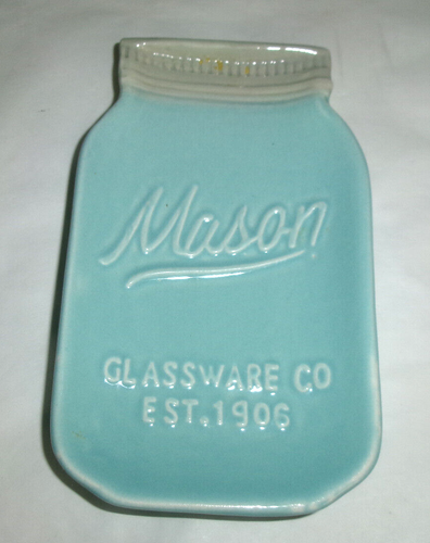 Mason Glassware est 1906 SPOON REST Plate blue | eBay