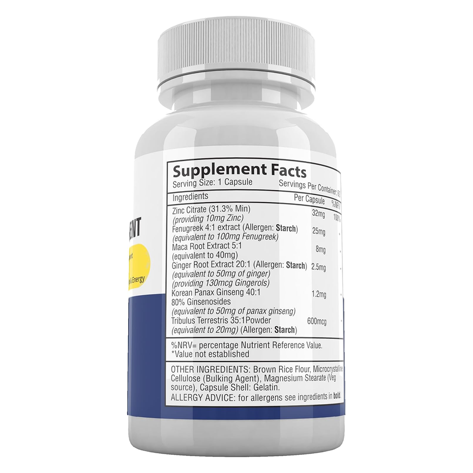 MAN PLUS - Male Natural Enhancement - ( 1X60 Capsules) - 1 Month Supply ...