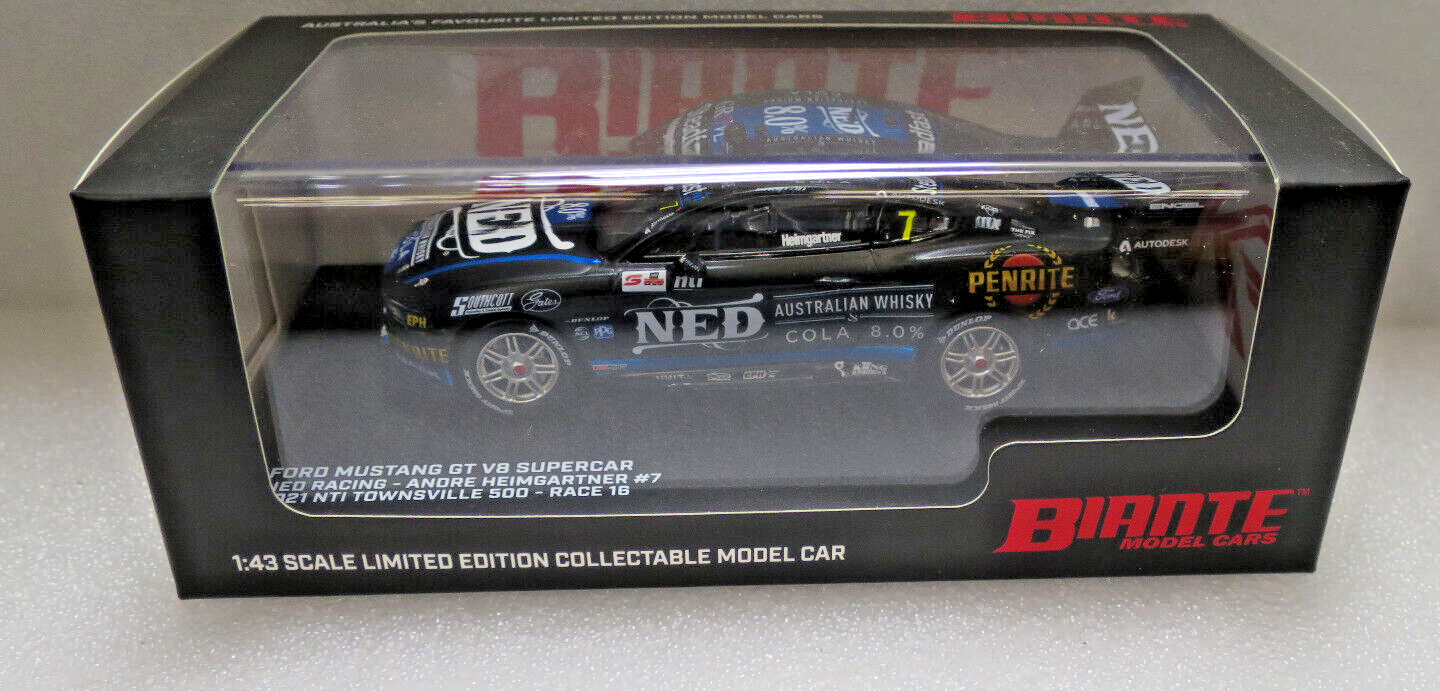 1/43 BIANTE FORD MUSTANG GT NED RACING HEIMGARTNER 2021 TOWNSVILLE #7 ...