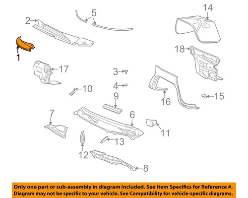 GM OEM-Cowl Grille Panel Windshield Wiper Cover Vent Right 25826330 | eBay