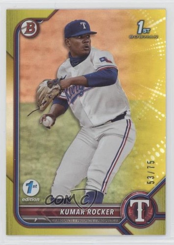 2022 Bowman Draft 1st Edition Yellow Foil /75 Kumar Rocker #BD-164 | eBay