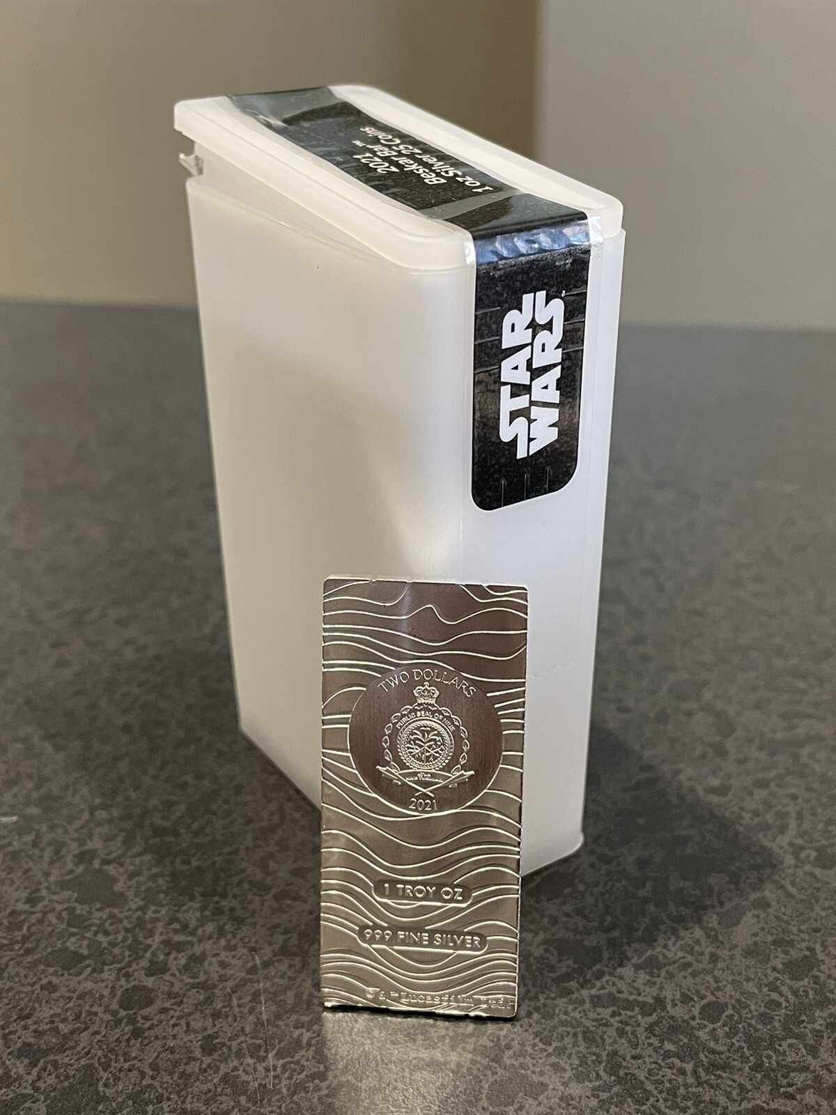 2021 Niue 1 oz Silver Official Star Wars Mandalorian Beskar Bar Tube of ...