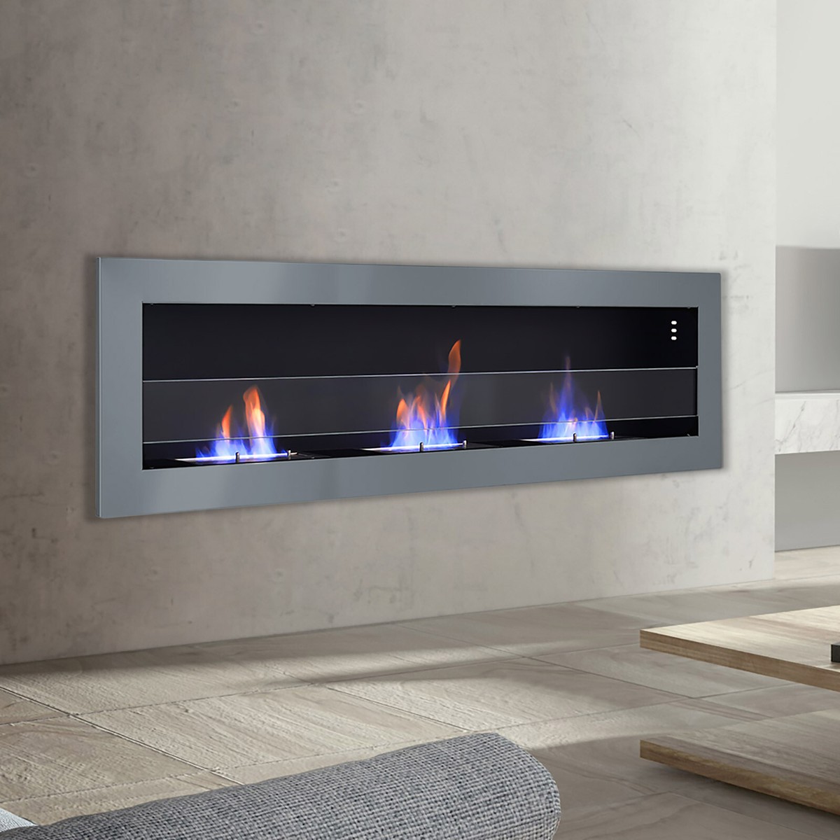 Wall Mounted Ethanol Bio Ethanol Fire BioFire Fireplace Modern 1200 X